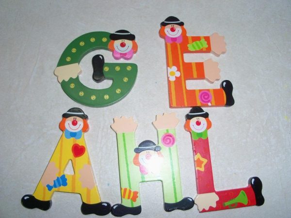 Clown Letters - Wooden Wheel